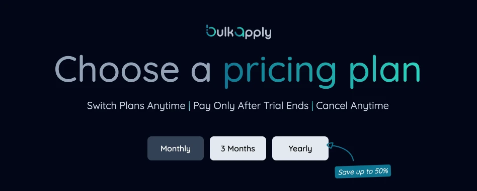 Bulk Apply - Pricing Plans